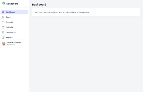 Responsive Sidebar Tailwind Css Example