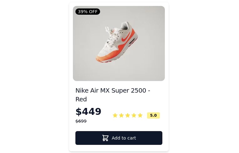Product Card For E Commerce Tailwind Css Example