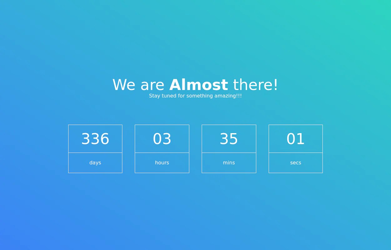 Coming Soon Page With Countdown Tailwind Css Example