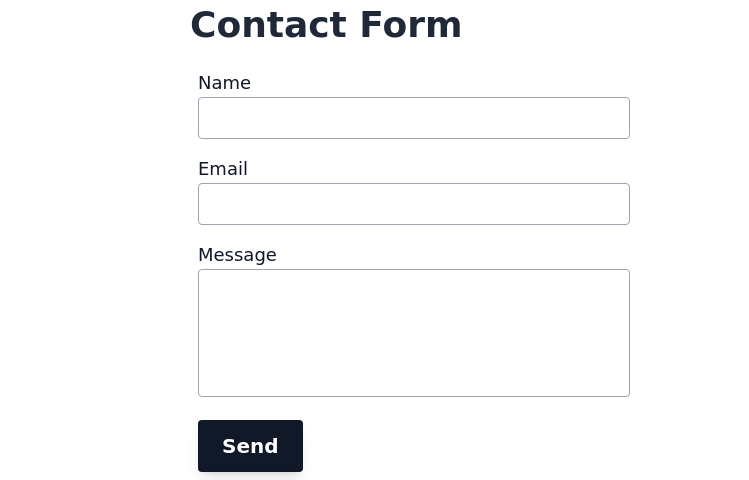 Responsive Contact Form With Tailwindcss Tailwind Css Example
