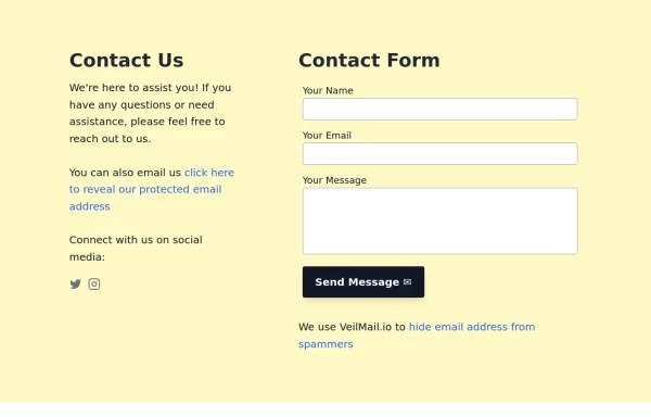 Contact Us Tailwind Css Example
