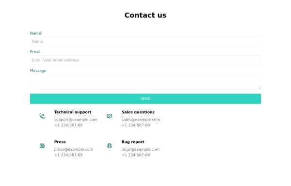Contact Page Tailwind Tailwind Css Example