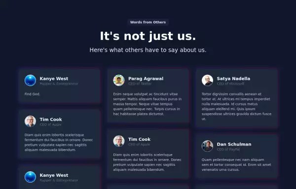 Testimonial Tailwind Css Example