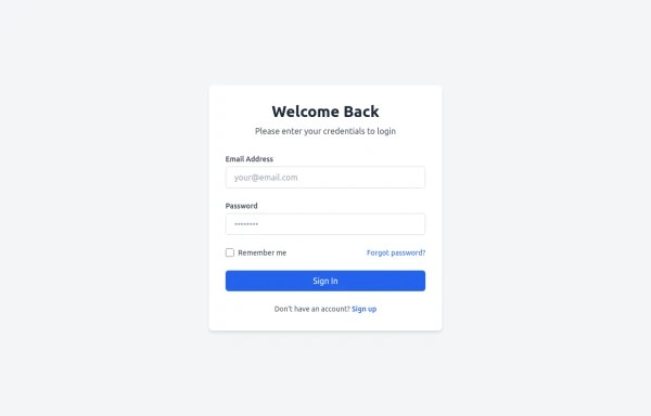 Login Form Tailwind Css Example