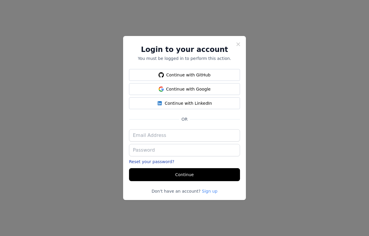 Login Popup Modal Tailwind Css Example