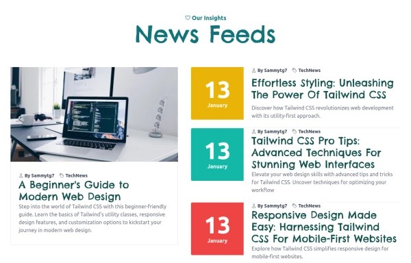 31 Free Blog Post Page Examples In Tailwind Css