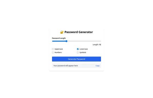 Password Generator Tailwind Css Example
