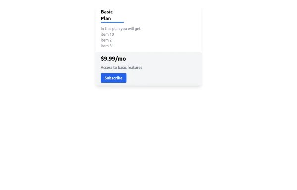 Pricing Card Tailwind Css Example
