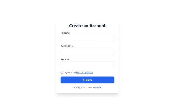 Responsive Registration Form With Tailwind Css Tailwind Css Example
