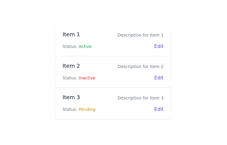 Nested List Tailwind Css Example