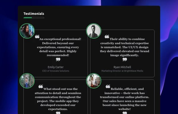 Testimonials Tailwind Css Example