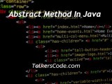 Abstract Method In Java