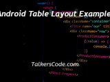 Android Table Layout Example