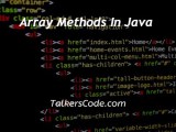 Array Methods In Java