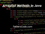 Arraylist Methods In Java