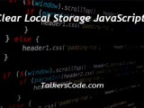 Clear Local Storage Javascript