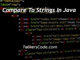 Compare To Strings In Java