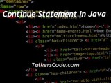 Continue Statement In Java