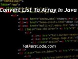 Convert List To Array In Java