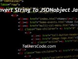 Convert String To Jsonobject Java