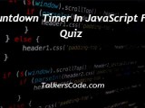 Countdown Timer In Javascript For Quiz