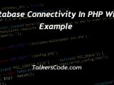 Database Connectivity In Php With Example