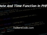 Date And Time Function In Php