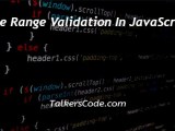 Date Range Validation In Javascript