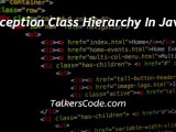 Exception Class Hierarchy In Java