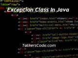 Exception Class In Java