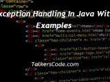 Exception Handling In Java With Examples