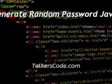 Generate Random Password Java