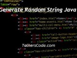 Generate Random String Java