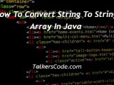 How To Convert String To String Array In Java