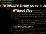 How To Declare String Array In Java Without Size
