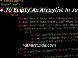 How To Empty An Arraylist In Java