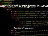 How To End A Program In Java