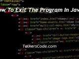 How To Exit The Program In Java
