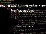 How To Get Return Value From Method In Java