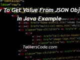 How To Get Value From Json Object In Java Example