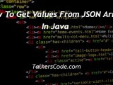How To Get Values From Json Array In Java