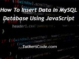 How To Insert Data In Mysql Database Using Javascript