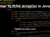 How To Print Arraylist In Java