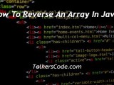 How To Reverse An Array In Java
