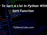 How To Sort A List In Python Without Sort Function