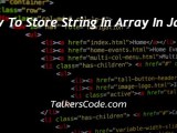 How To Store String In Array In Java