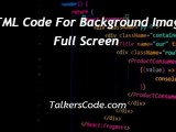 Html Code For Background Image Full Screen