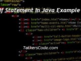 If Statement In Java Example