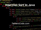 Insertion Sort In Java