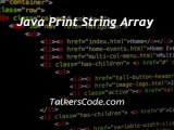 Java Print String Array
